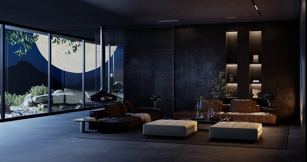 [Scene Express Vol.158] Free D5 Render Scene | Night Interior - Scene Express - D5 RENDER FORUM