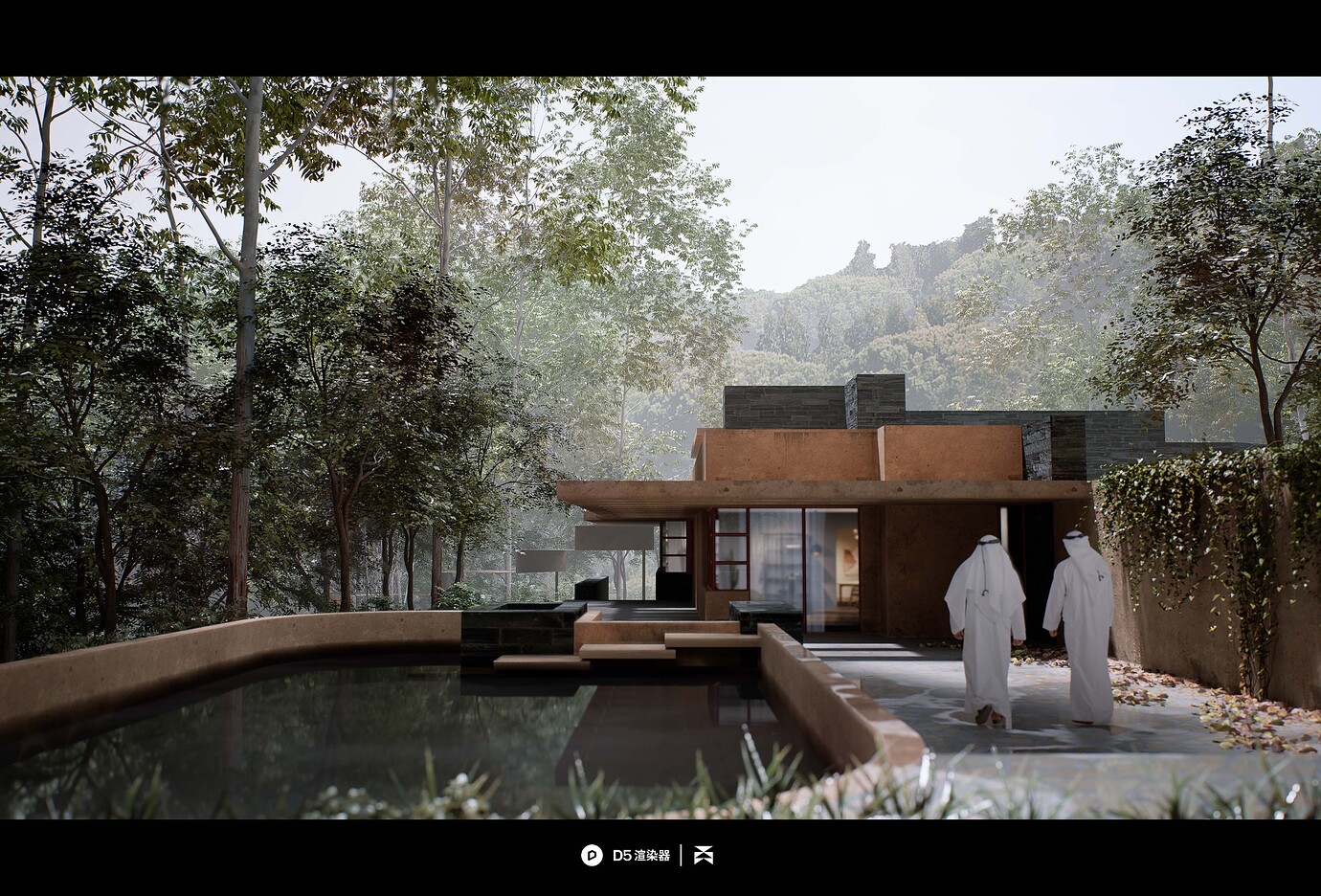 [Scene Express Vol.163] Free D5 Render Scene | Falling Water Villa - Scene Express - D5 RENDER FORUM
