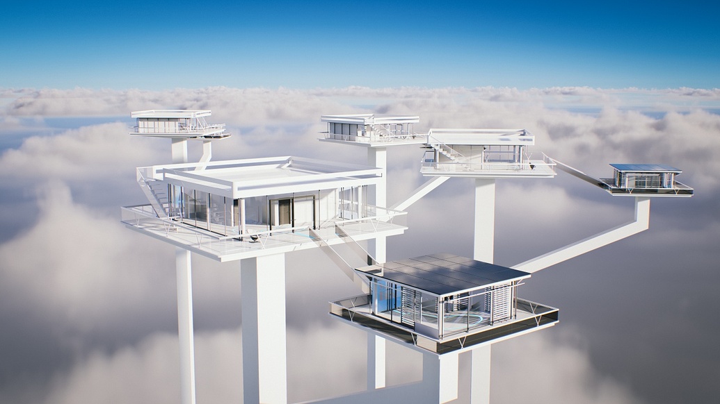 Futuristic House in Clouds - Gallery - D5 RENDER FORUM