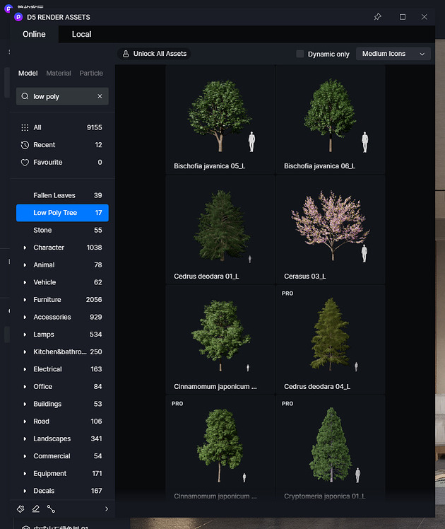 Low poly trees for larger context - Get Help - D5 RENDER FORUM