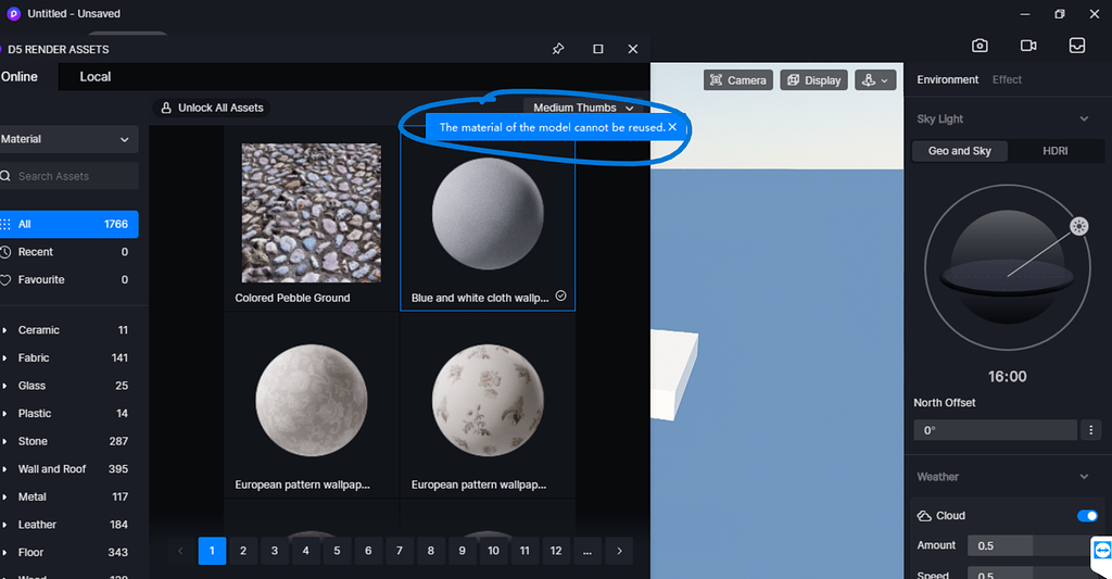 Error: The material of the model cannot be reused - Get Help - D5 RENDER FORUM