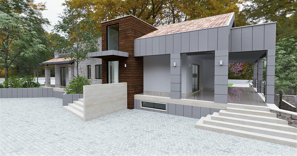 Villa with pool in hdri with lights off and on - Gallery - D5 RENDER FORUM