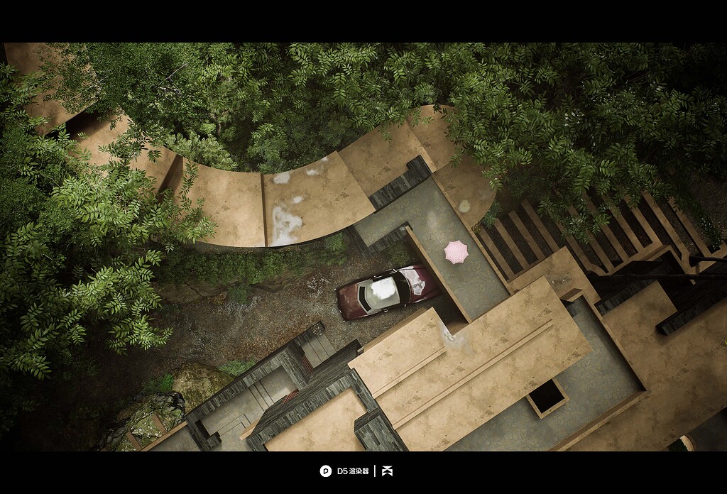 [Scene Express Vol.163] Free D5 Render Scene | Falling Water Villa - Scene Express - D5 RENDER FORUM