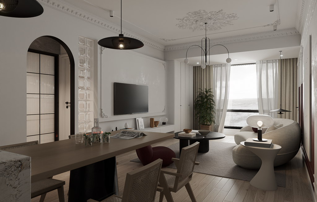 [Scene Express Vol.124] Free Render Scene of Kitchen-Living Room - Scene Express - D5 RENDER FORUM