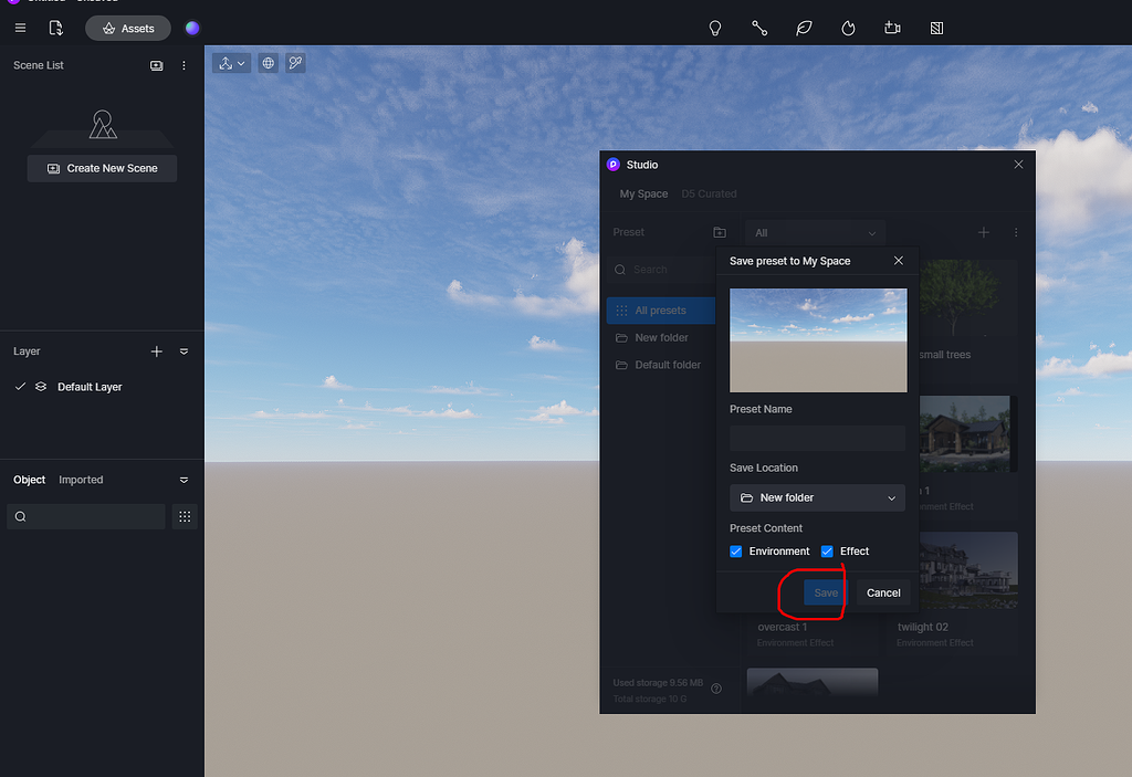 Save Preset Not Working Or Available Get Help D5 Render Forum