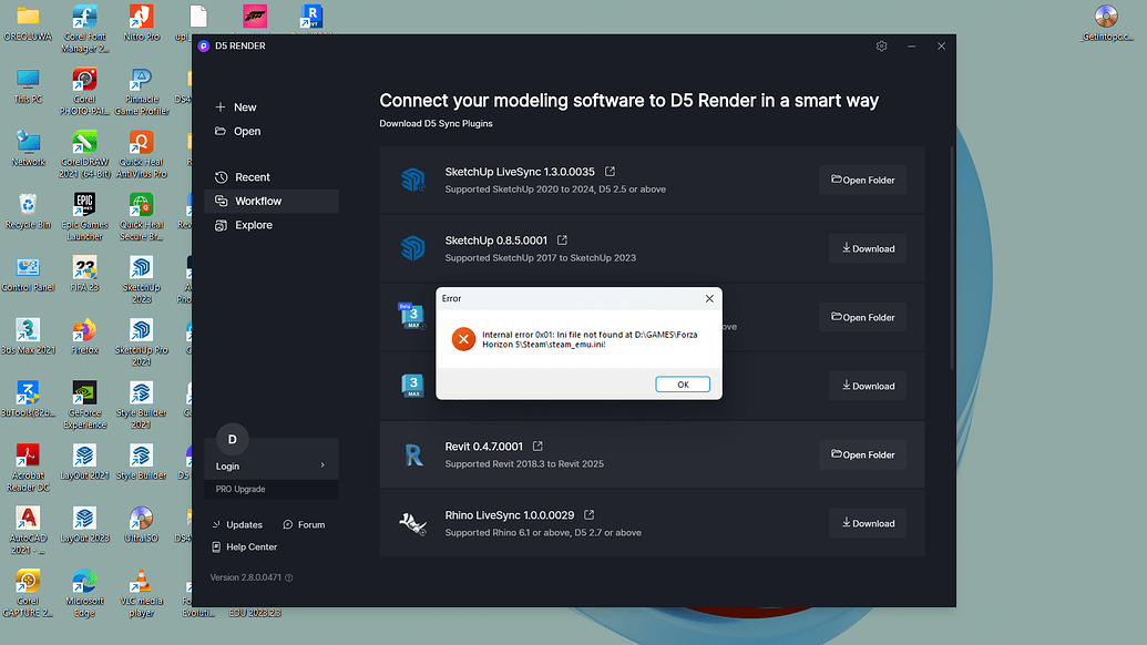 internal error 0x01 ini file not found when i open d5 render - Get Help - D5 RENDER FORUM