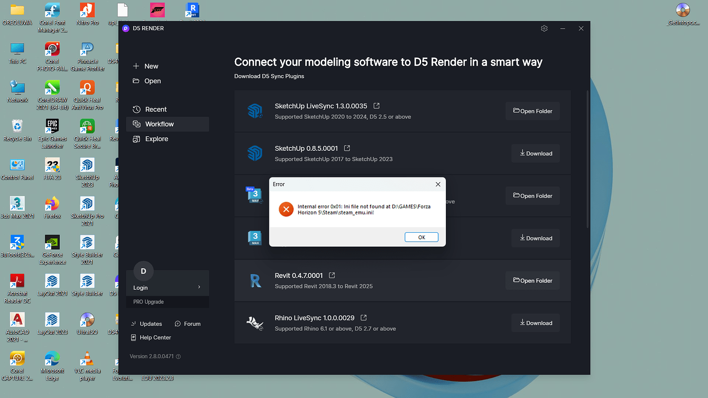 internal error 0x01 ini file not found when i open d5 render - Get Help - D5 RENDER FORUM