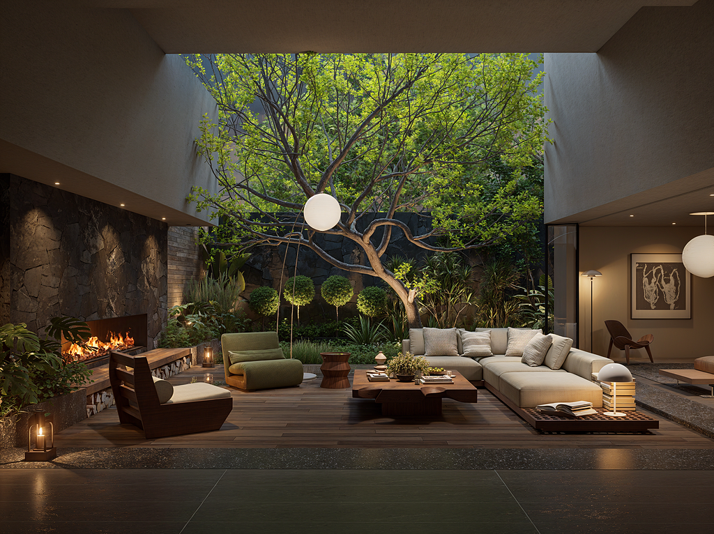 [Scene Express Vol.295] Free Render Scene | Open-plan Living Room ...