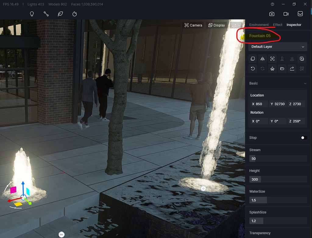 Asset Fountain 5 - Looks like a light saber - Tech Support - D5 RENDER FORUM