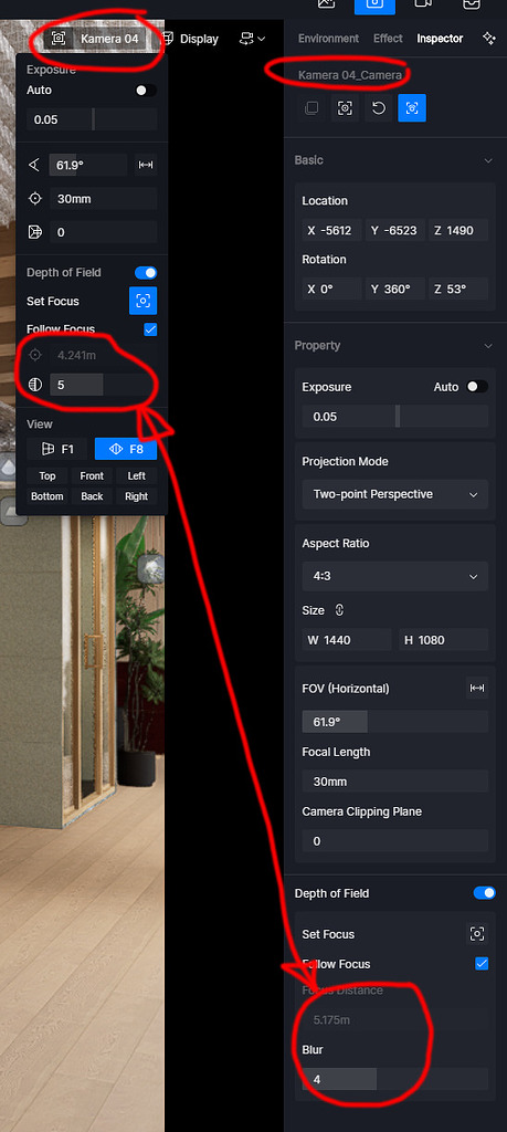 Camera settings not updated under "Inspector" - Get Help - D5 RENDER FORUM