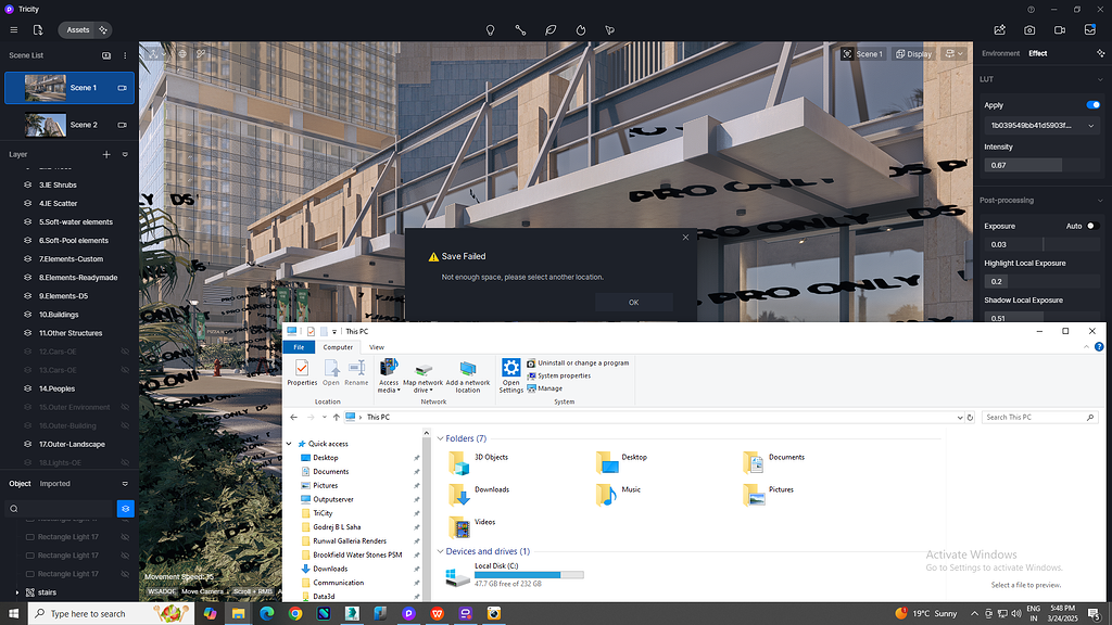 No enough space error - Get Help - D5 RENDER FORUM