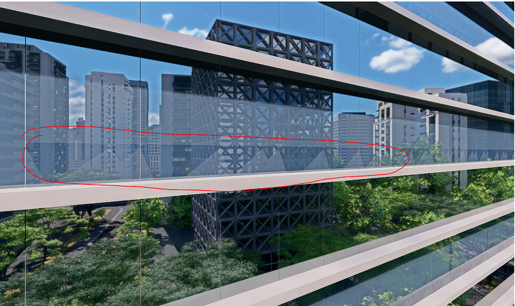 Weird shadows from glass on back mesh - Get Help - D5 RENDER FORUM