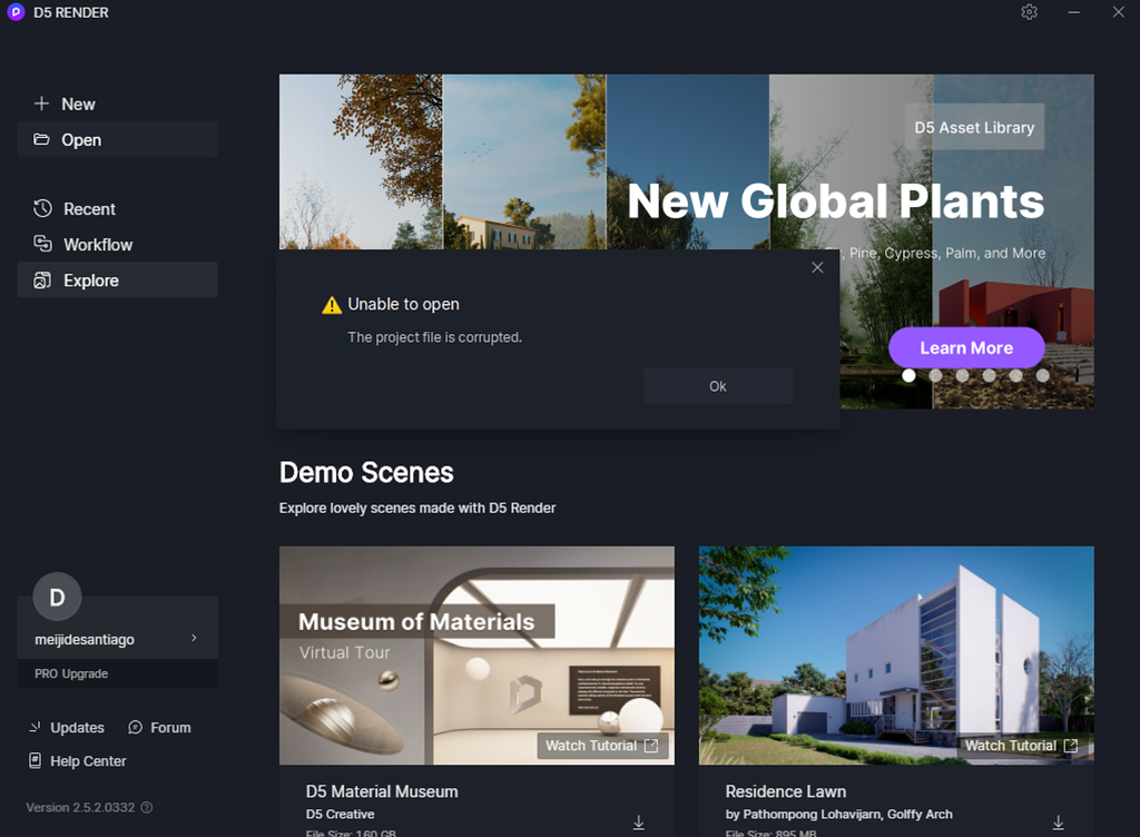 The project file is corrupted - Get Help - D5 RENDER FORUM