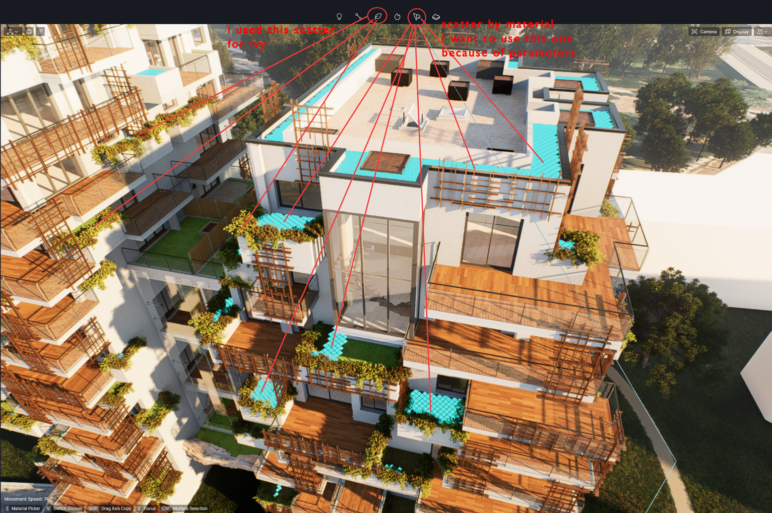 Correction for 'place a scatter in some areas of a multi-layer model' - Get Help - D5 RENDER FORUM