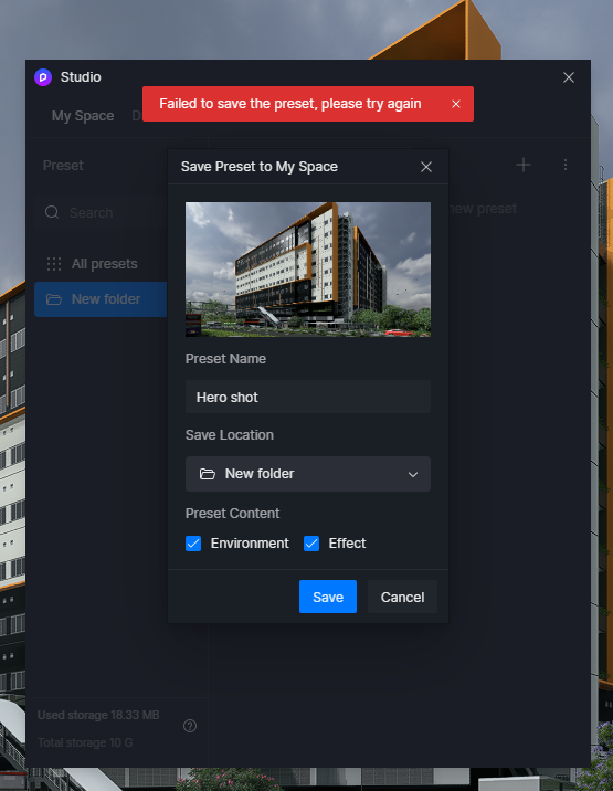 Faild to save the preset - Get Help - D5 RENDER FORUM