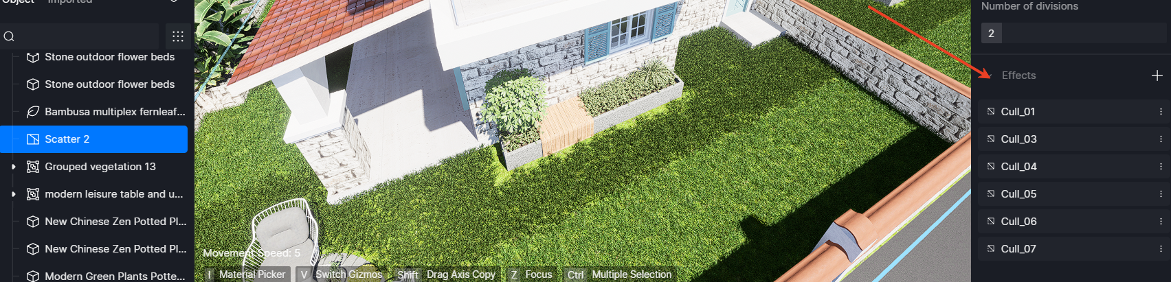 Scatter area cull falloff effect always works - Get Help - D5 RENDER FORUM